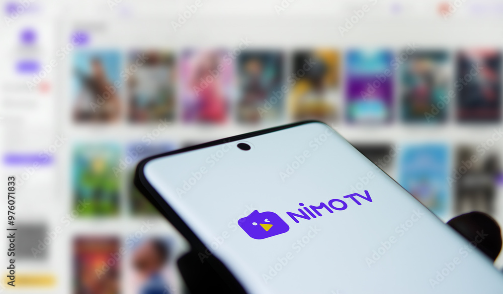 Dhaka, Bangladesh- 15 Sep 2024: Nimo TV logo is displayed on smartphone ...