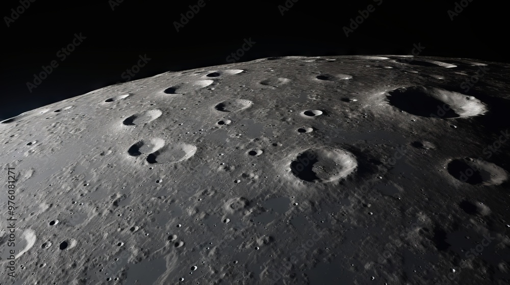 Beautiful shot of the moon. The surface of the moon closeup. Detailed ...