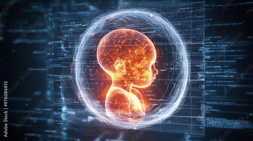 "Fetal MRI scan with enhanced resolution, highlighting prenatal ...