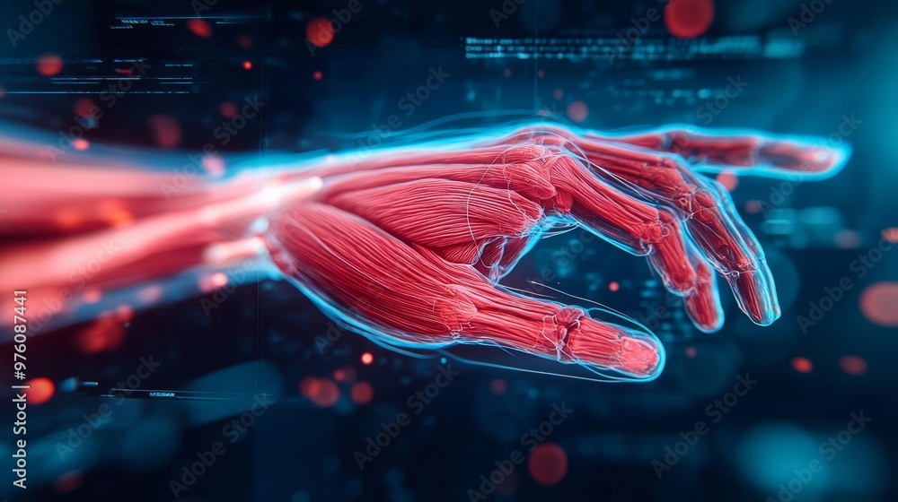 "Close-up MRI scan revealing fine muscle fibers, exceptional resolution ...