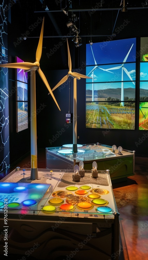 Interactive Renewable Energy Exhibit with Wind Turbines and Solar ...