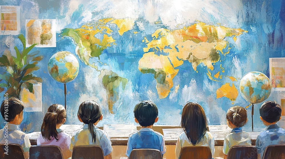 A global classroom where students are connected with peers from around ...