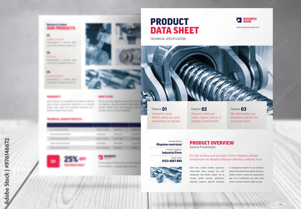Product Data Sell Sheet Template Stock Template | Adobe Stock