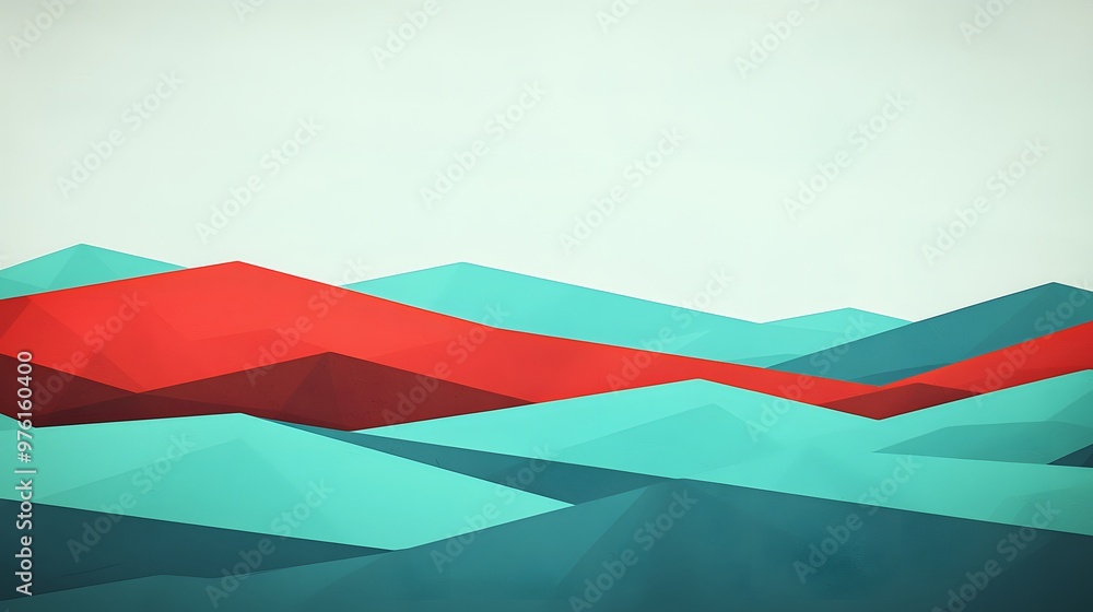 Nebula Mirage : Against an azure backdrop, polygonal lines weave like ...