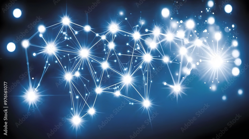 Azure Constellations : Imagine nodes as celestial markers—a map of blue ...