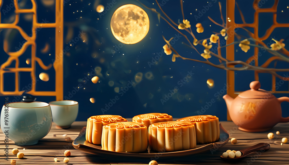Moonlight Reflects on Mooncakes, Beautiful as a Paint, for Mid-Autumn ...