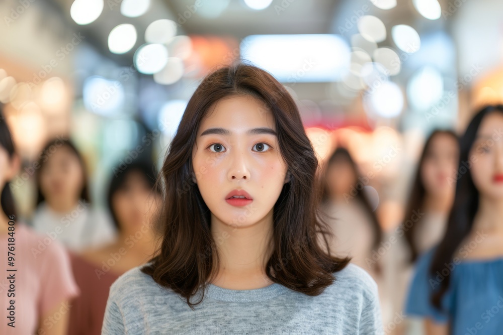 Korean girl genuine astonishment eyes wide open mouth agape. Radiant ...