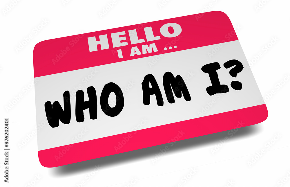 Who Am I Name Tag Sticker Self Discovery Journey Identity 3d ...