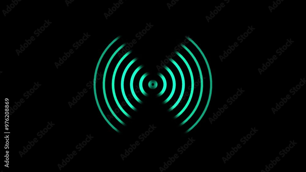 Radio waves, Circle radar interface signal with concentric ring. Radio ...