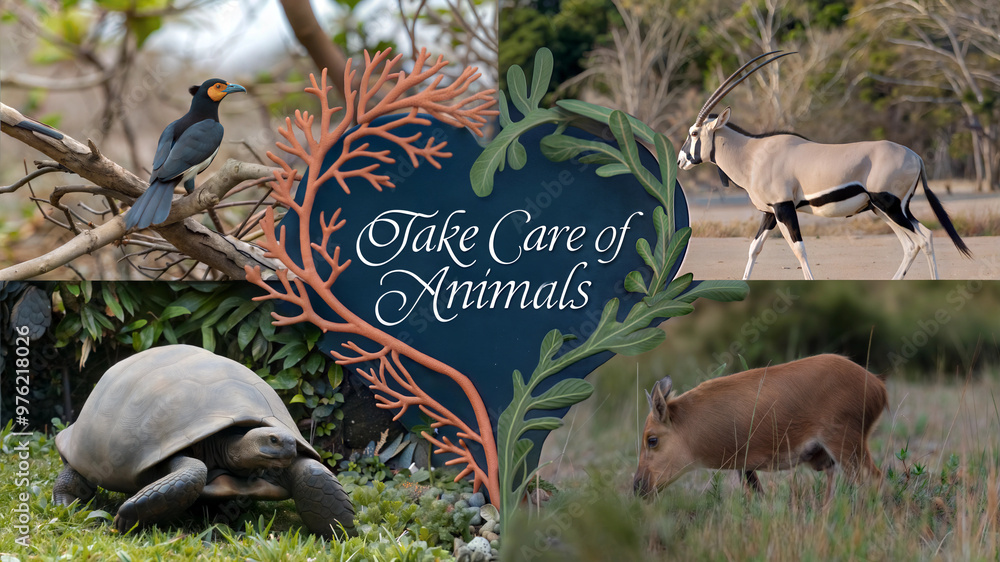 "Take Care of Animals" Wildlife Conservation Collage Featuring ...
