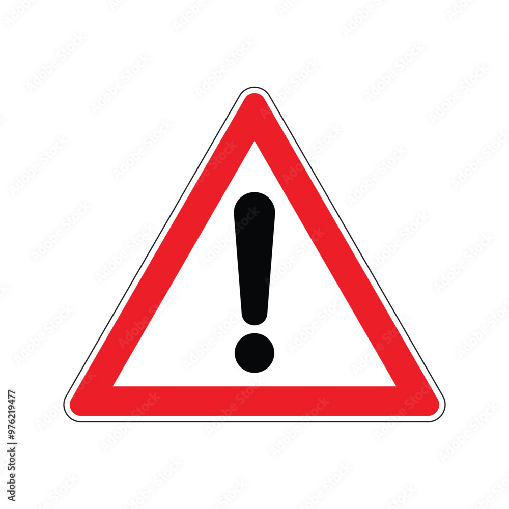 Danger zone sign. Other hazard warning signs. Red triangle sign with ...