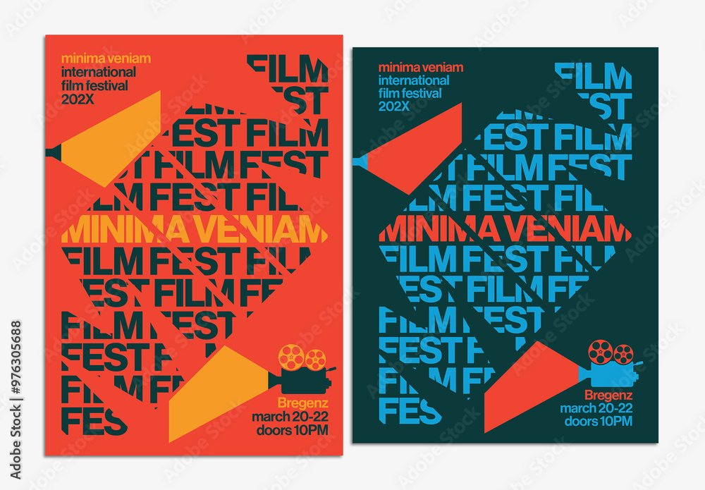 International Typographic Style Poster Layout with Stacked Text Design ...