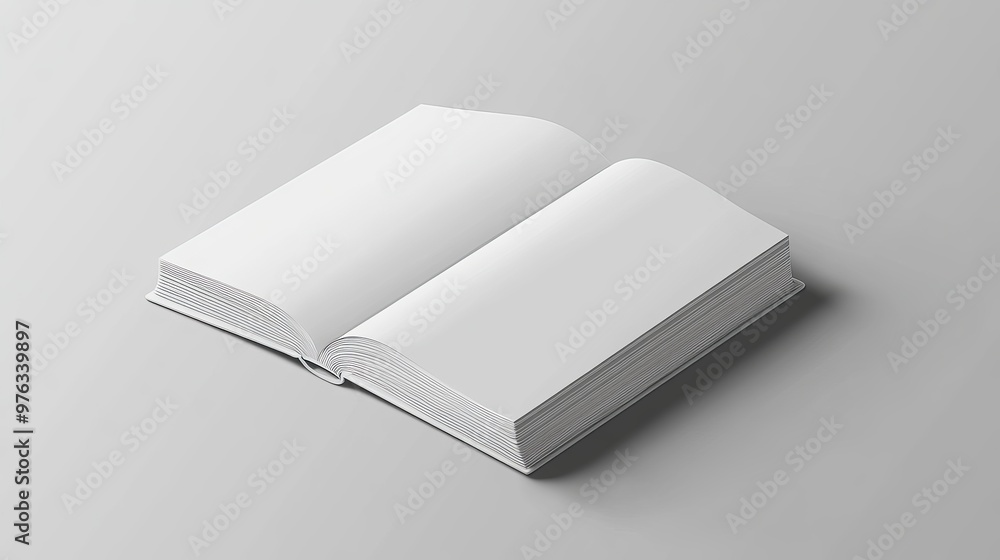 Vector illustration of a blank book textbook booklet or notebook mockup ...