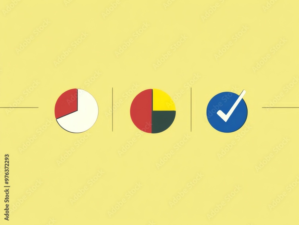 Business symbols for KPI measurement, performance review, each icon ...