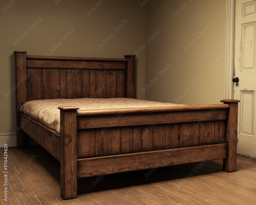 Solid Oak Bed Frame with Rich, Textured Grain, Handcrafted from Select ...