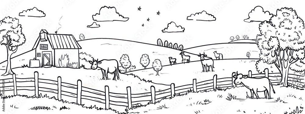 Detailed drawing: outline illustration, form and structure of subject ...