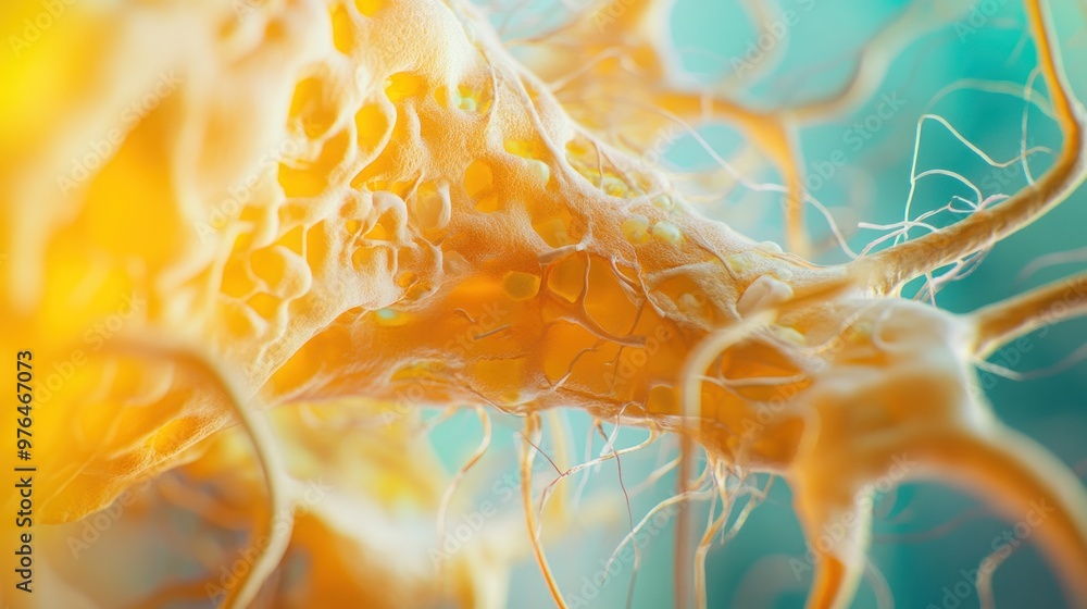 A detailed view of the neuromuscular junction, where nerves connect to ...