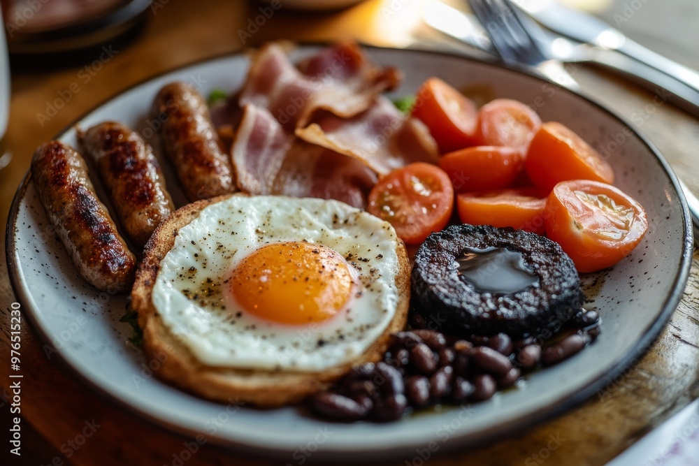 Full English Breakfast, A hearty meal typically including fried eggs ...