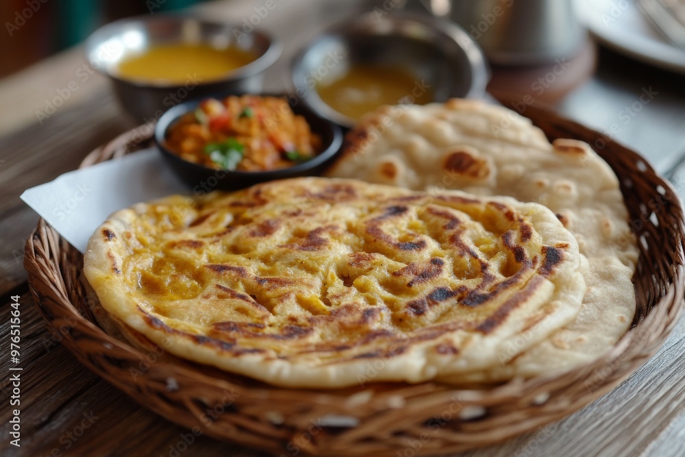 Roti Canai, An Indian-inspired flatbread, crispy on the outside and ...