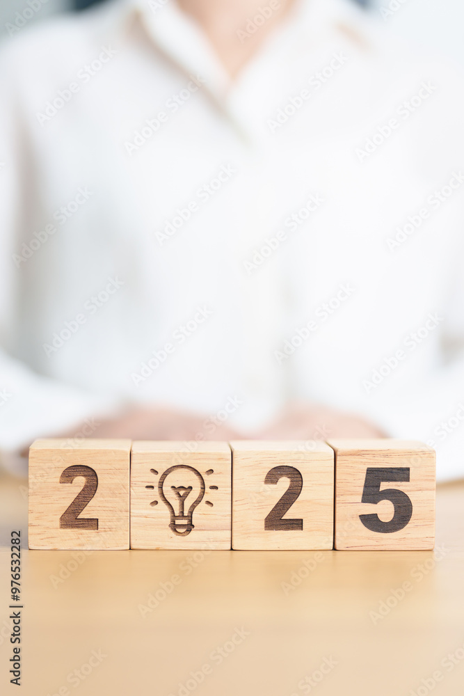 2025 block with lightbulb. Business Idea, Creative, Thinking ...