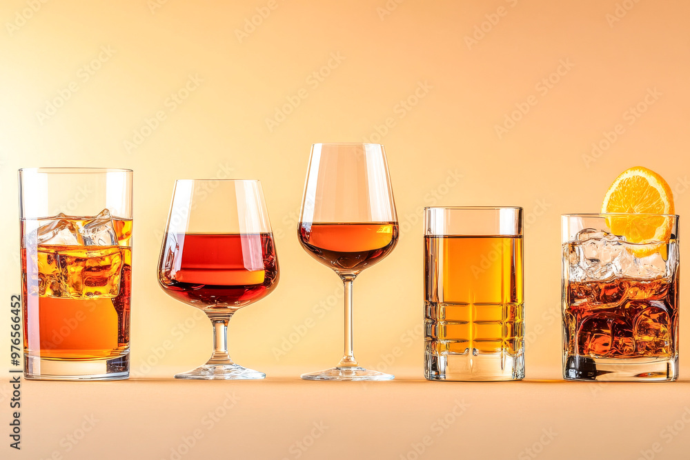 Golden Hour Cocktails: A sophisticated array of amber-hued cocktails ...