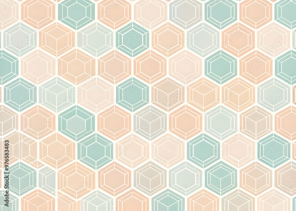 Abstract Hexagon Pattern: A seamless, minimalistic design of ...