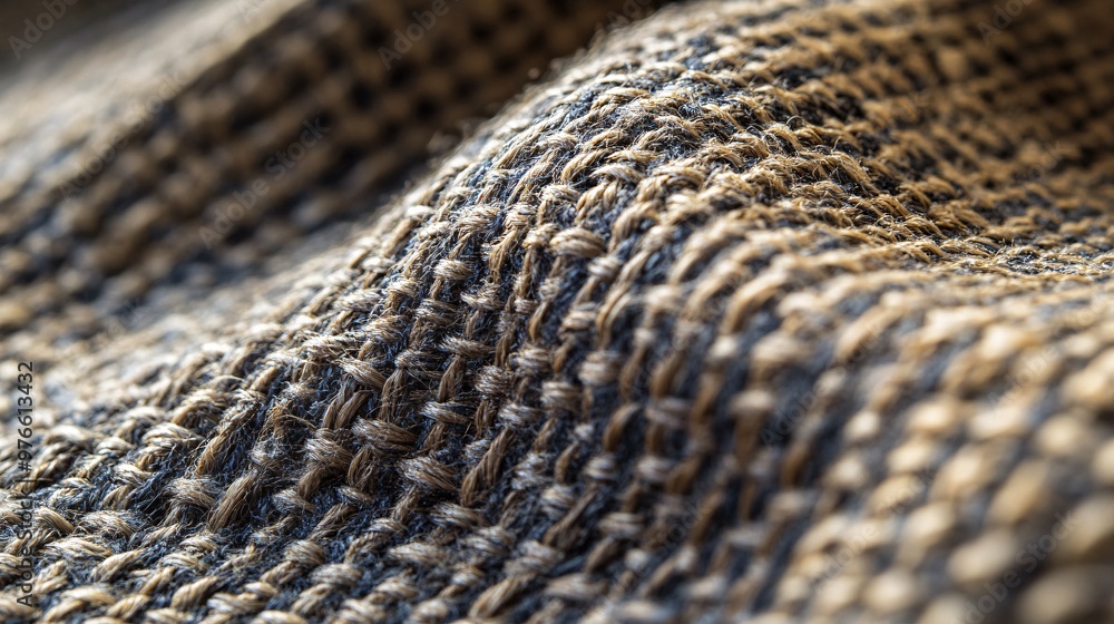4. Close-up of a fabric surface, showing the interlaced fibers and ...