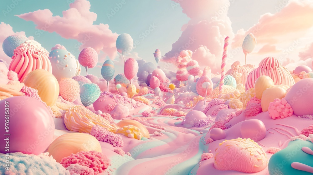 39. Abstract candyland background in soft pastel shades, with whimsical ...