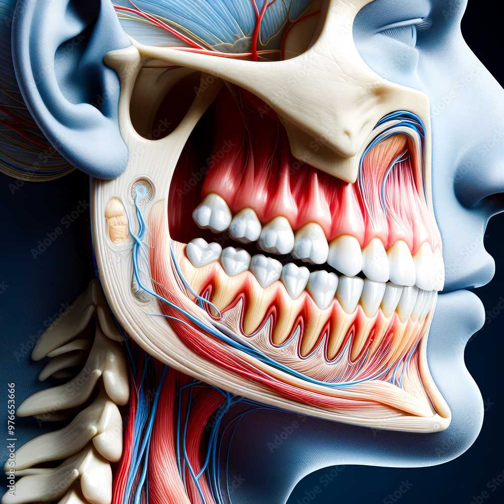 Anatomical illustration showing a comparison of the structure of the ...