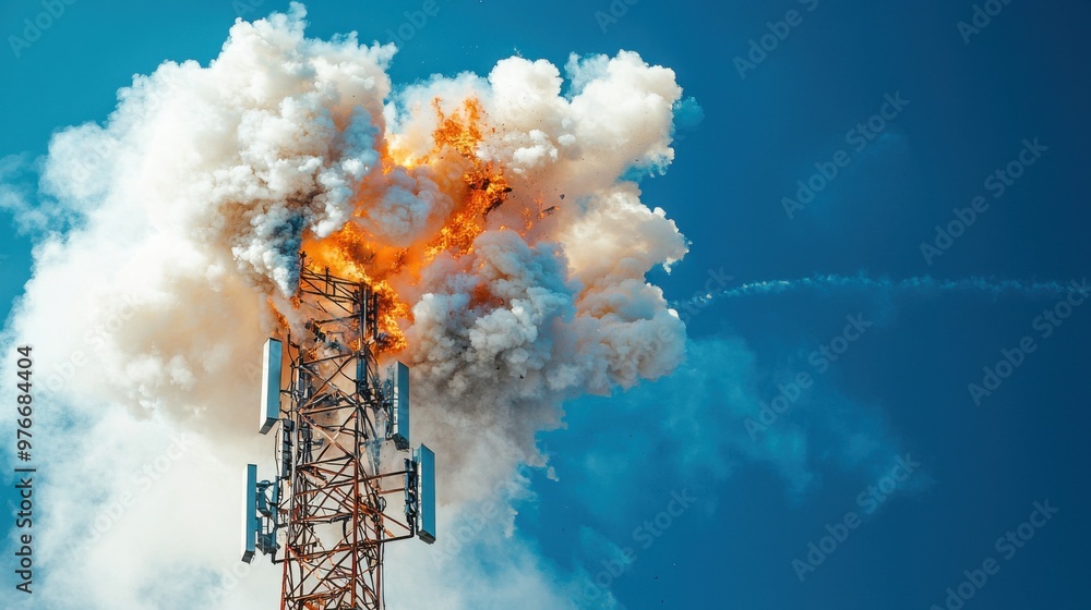 Devastating 5G Cell Tower Fire - Urgent Aftermath with Billowing White ...