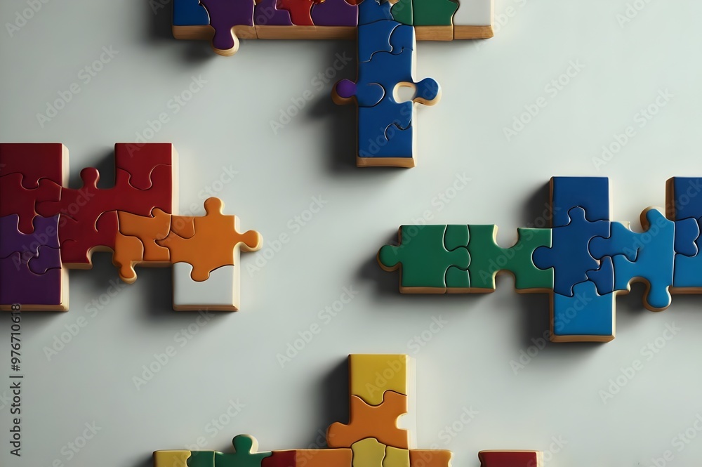 A conceptual image depicting two sides of a gap being connected by ...