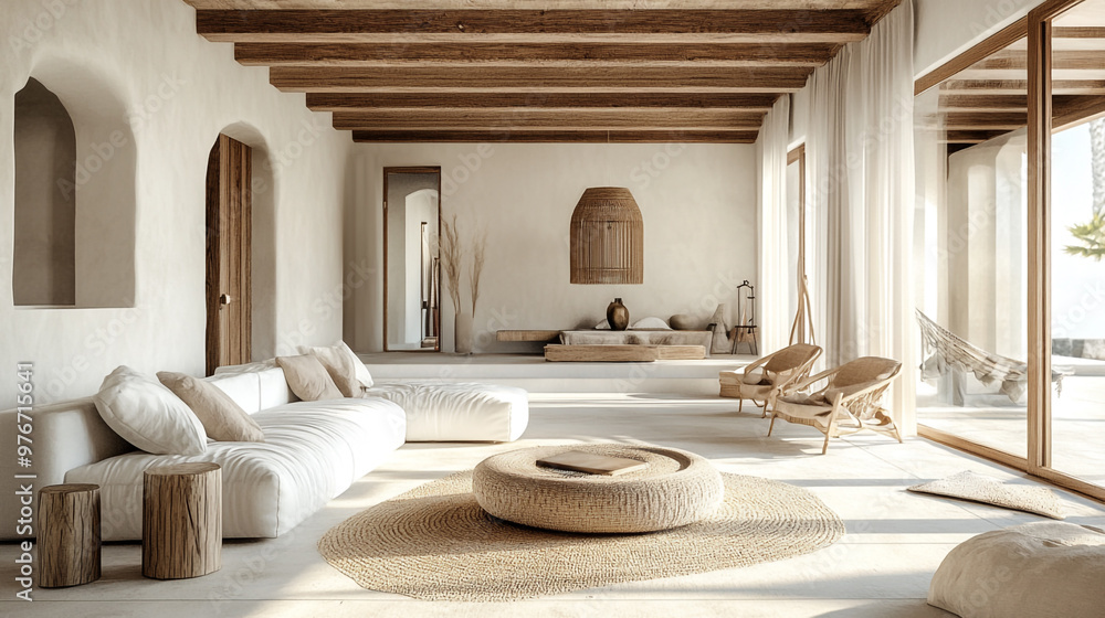 interior of a hotel room, modern living room, a fusion of contemporary ...