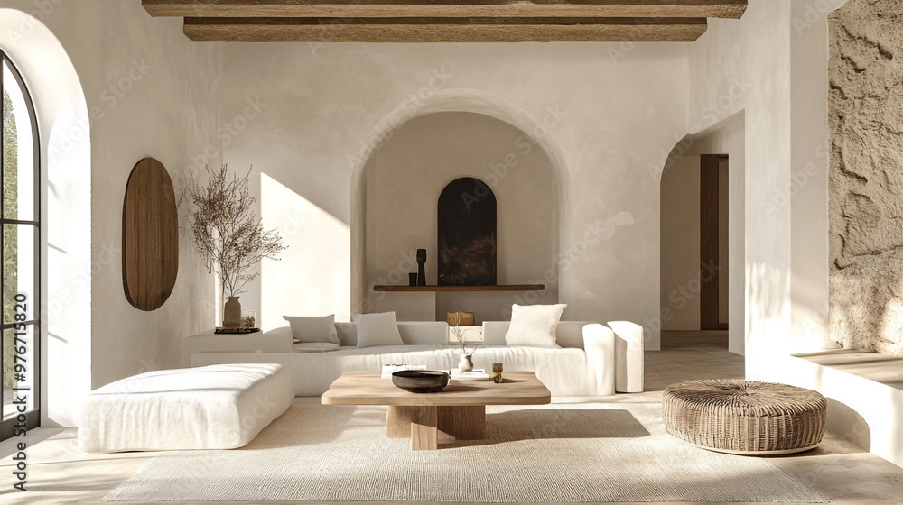 interior of a hotel room, modern living room, a fusion of contemporary ...
