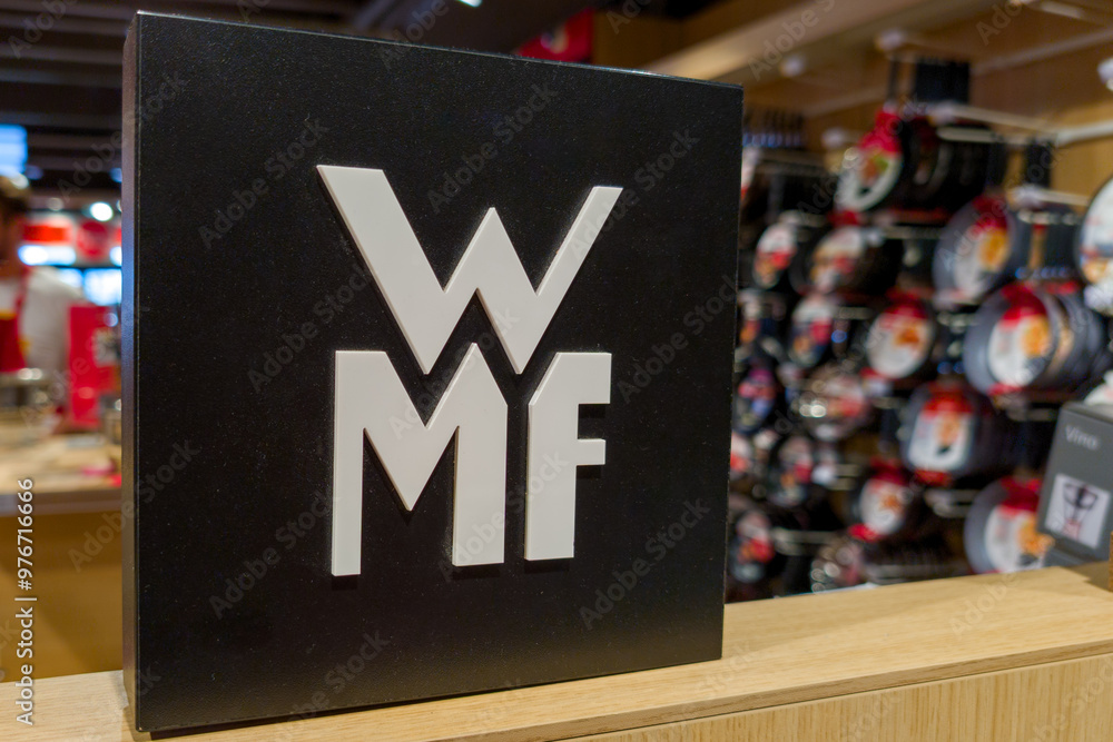 WMF shop sign brand and logo text former listed kitchenware ...