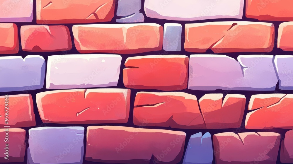 Experience a vibrant red brick wall texture perfect for platformer ...