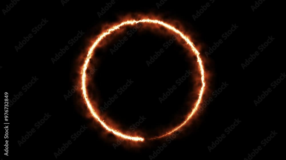 fire in circle shape fire ring loop animated background 4K 60 FPS Stock ...