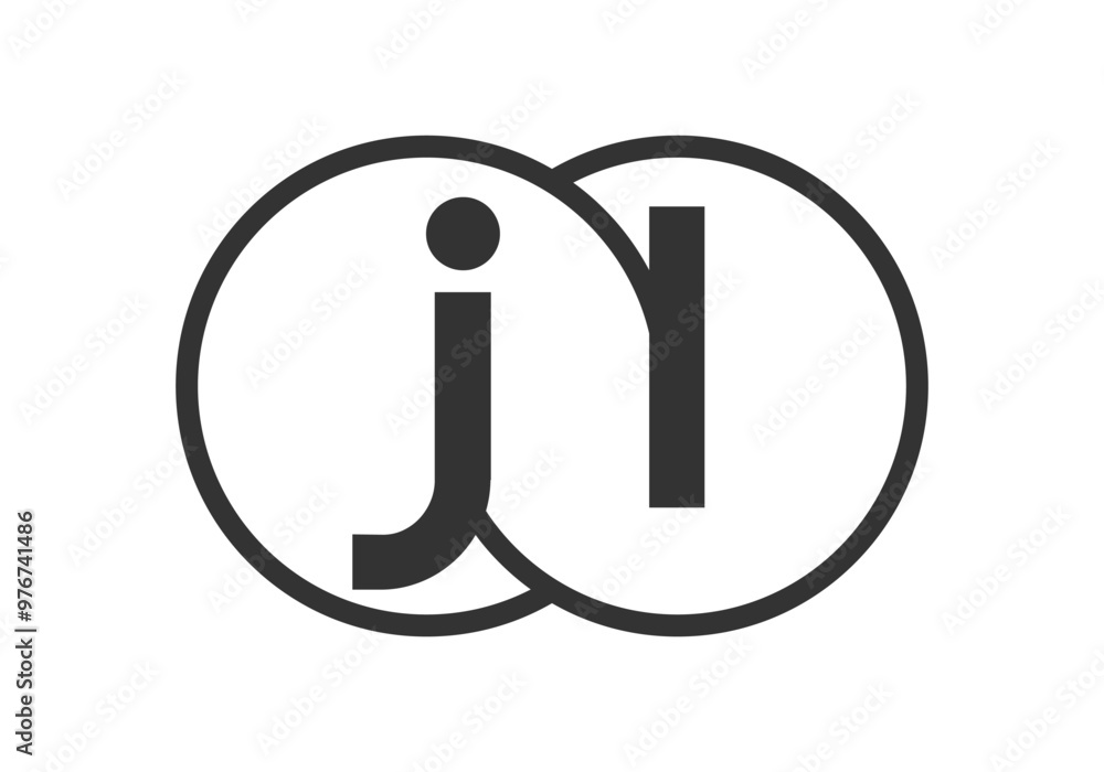 JL business company emblem with outline rounds and letters j l. Logo ...