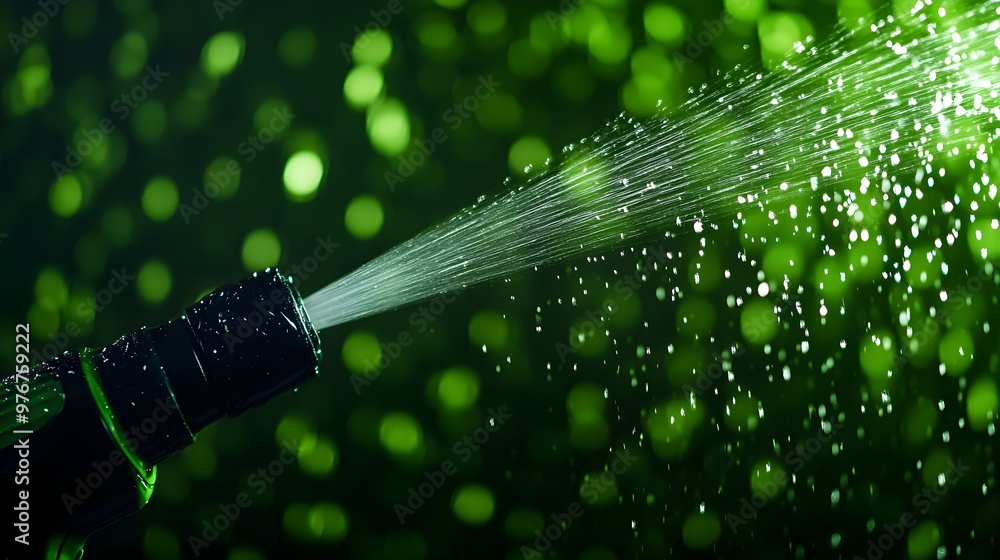 High-pressure water jet cleaning a concrete wall, removing layers of ...