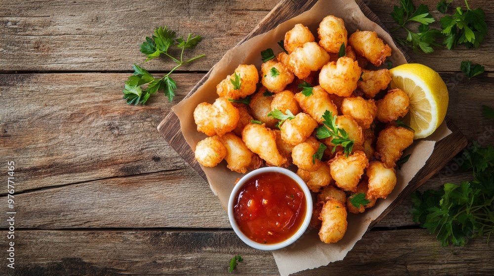 10. Delicious, golden-brown deep-fried cheese curds with a side of ...