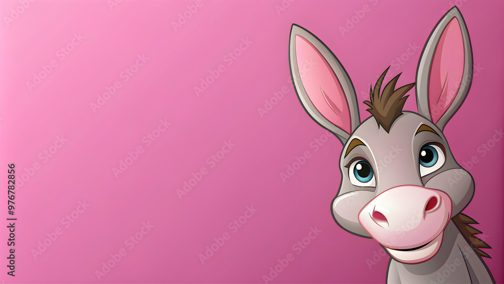 Cartoon donkey with pink face and ears , donkey, cartoon, pink, animal ...