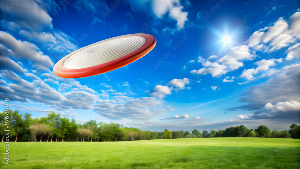 Flying disc flying through the air , sport, recreation, outdoor ...