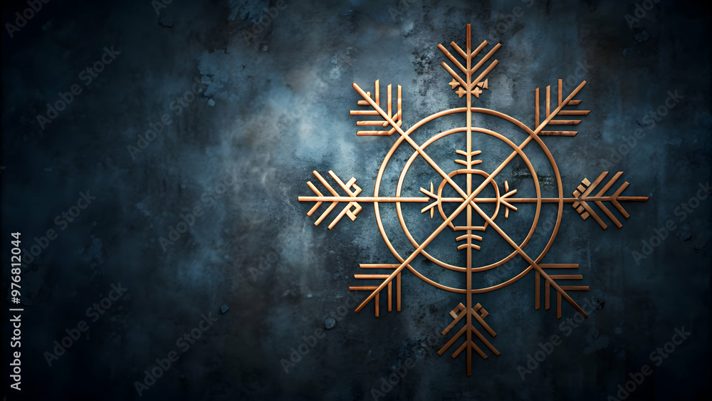 Vegvisir Viking compass rune symbol on a dark background, Viking ...