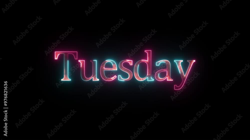 tuesday word written with black background. Week series -TUESDAY and ...