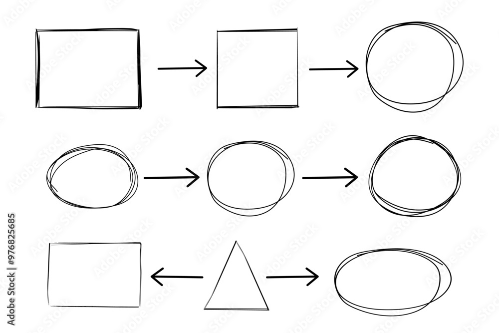 Mind map infographic diagram doodle line free hand drawing. Idea scheme ...