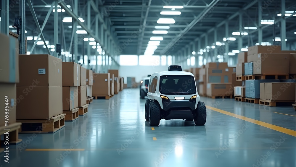 Autonomous Vehicles in Smart Factory 4.0, autonomous guided vehicles ...