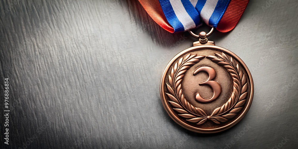 Bronze medal for third place in a competition, bronze, medal, award ...