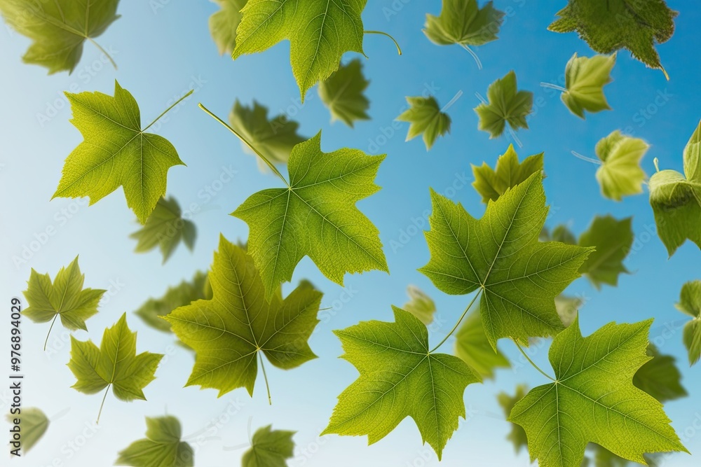 Fluttering Leaves in a Clear-Space 3D Graphic Render for Promoting ...