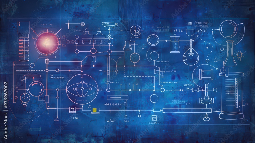 Blueprint of a flowchart illustrating the steps of the scientific ...