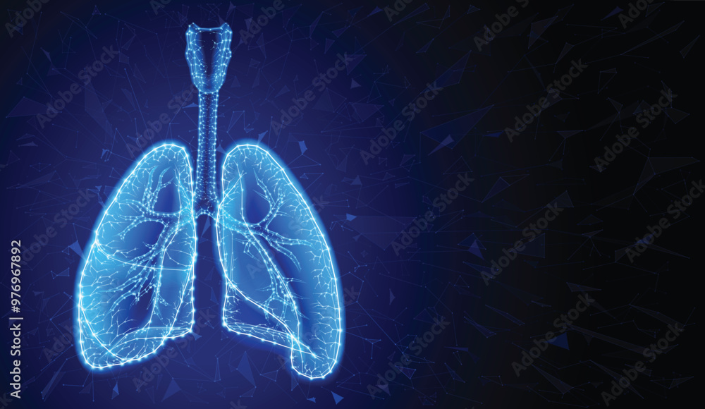 Illustration of two human lungs in a modern style using geometric ...