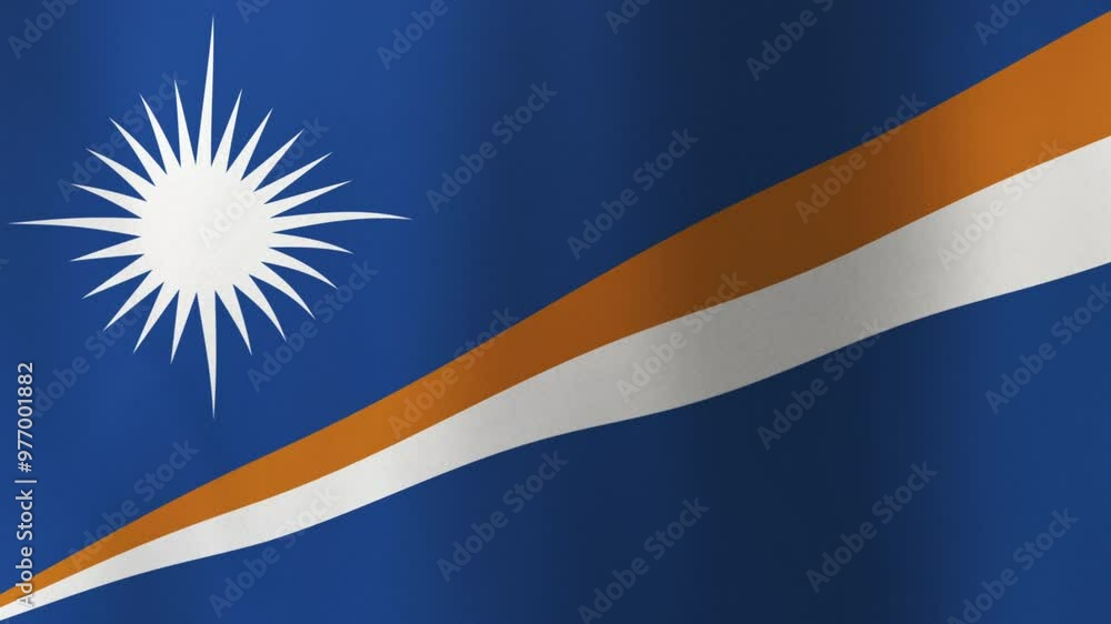 Flag of Marshall Islands, 4K Seamless Loop Animation. Marshallese Flag ...